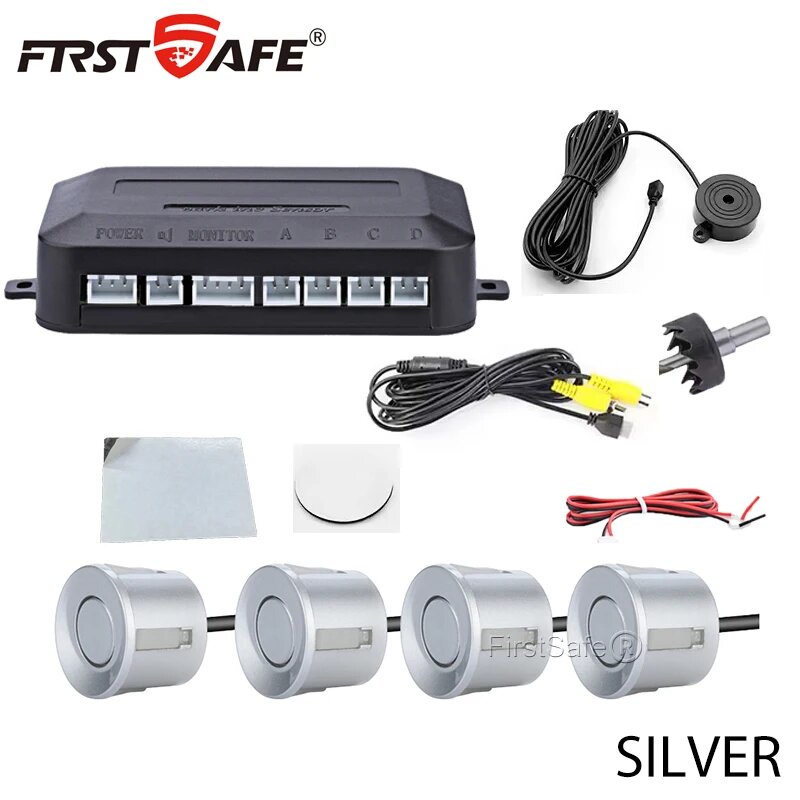 FirstSafe Factory CVBS AHD видеопарковка 4 датчика автомобиля обратный резервный задний зуммер радар монитор система поддержка системы Android, KZ-033-SILVER