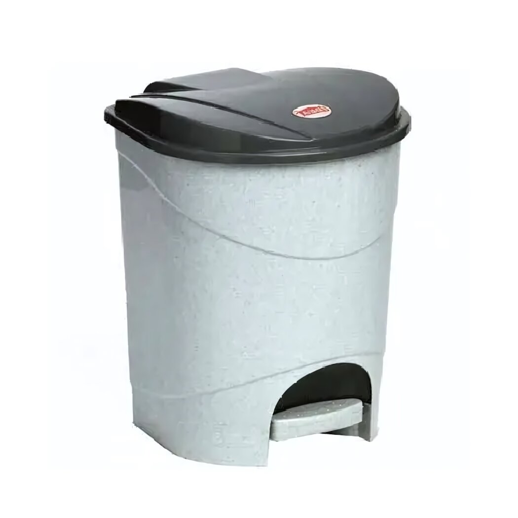 Контейнер для мусора с педалью 7л, пластик, серый, 29х23см, удобство и стиль