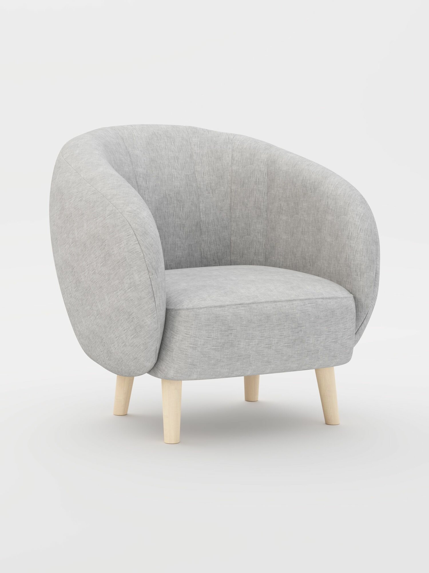 Кресло мягкое для дома, отдыха в гостиной Паркер от W&B, рогожка, цвет: темно-серый