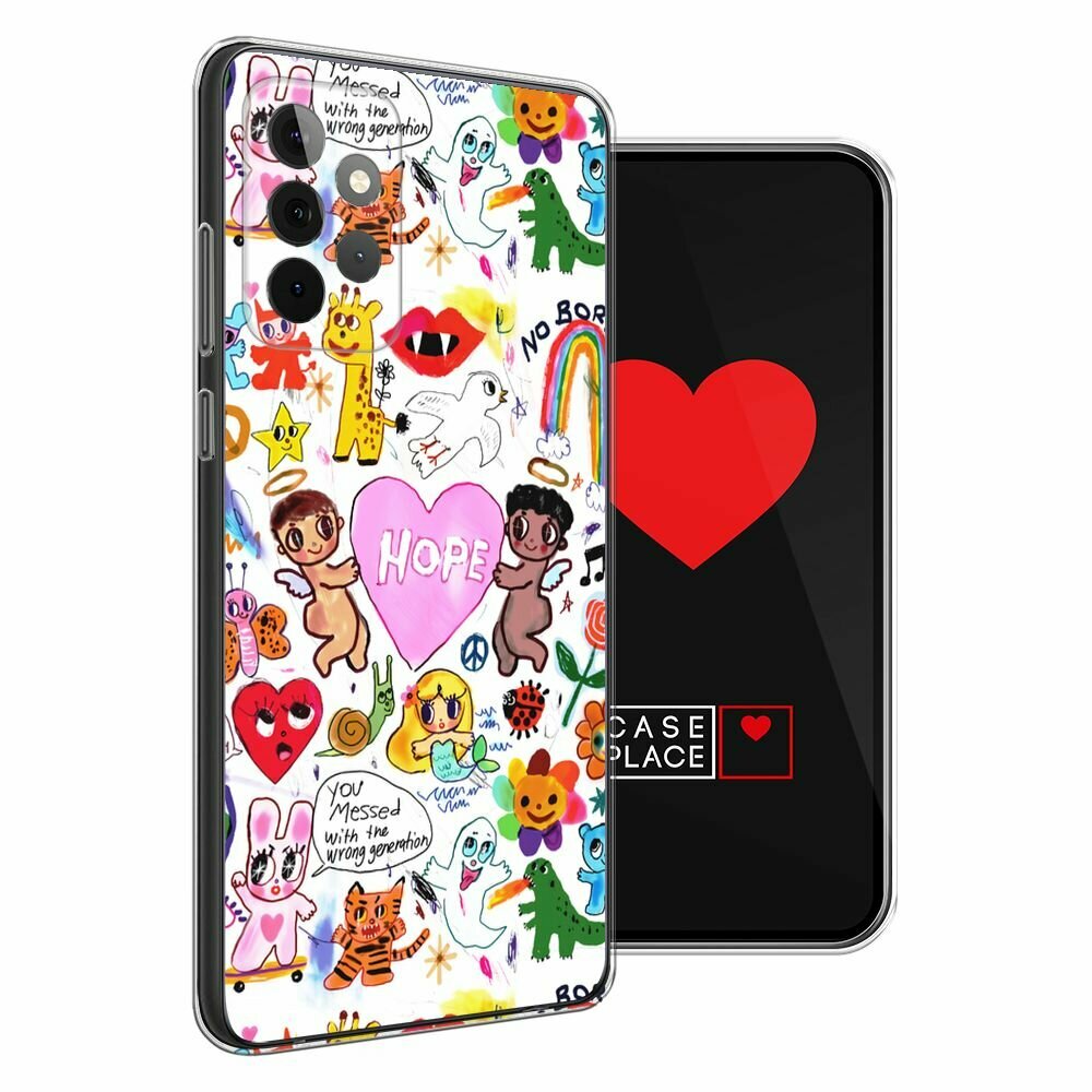 Чехол на Samsung Galaxy A72 / Самсунг Галакси А72 с принтом "Милые рисунки" — фото 1