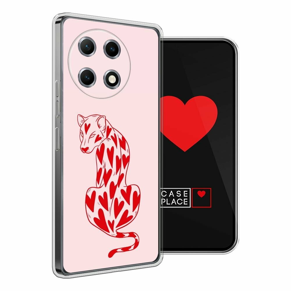 Чехол на Tecno Camon 30S / Текно Камон 30S с принтом "Heart panther 1 - 14 февраля" — фото 1