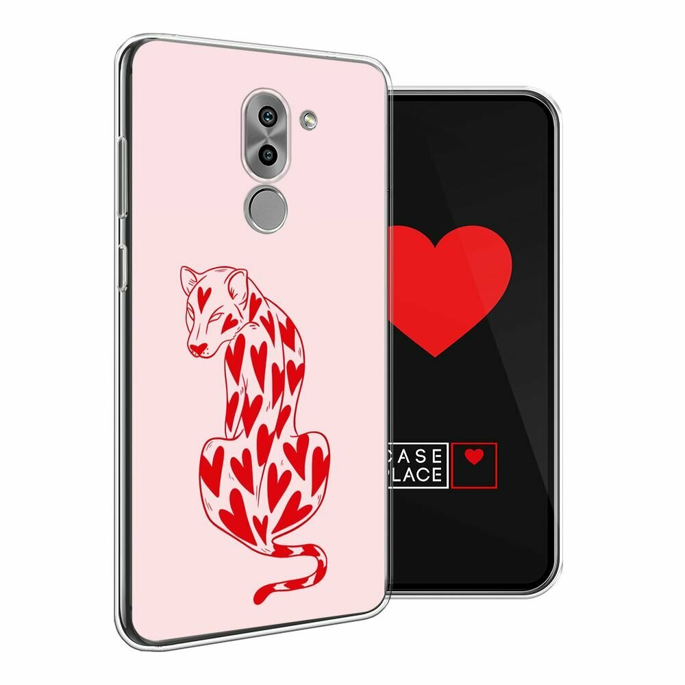 Чехол на Honor 6X / Хонор 6Х с принтом "Heart panther 1 - 14 февраля" — фото 1