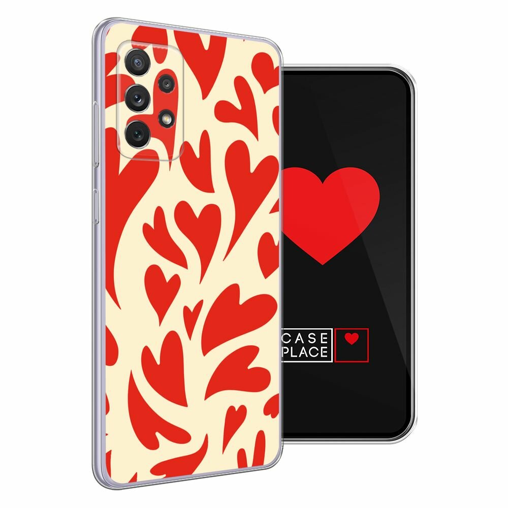 Чехол на Samsung Galaxy A73 / Самсунг Галакси А73 с принтом "Crazy hearts 1 - 14 февраля" — фото 1