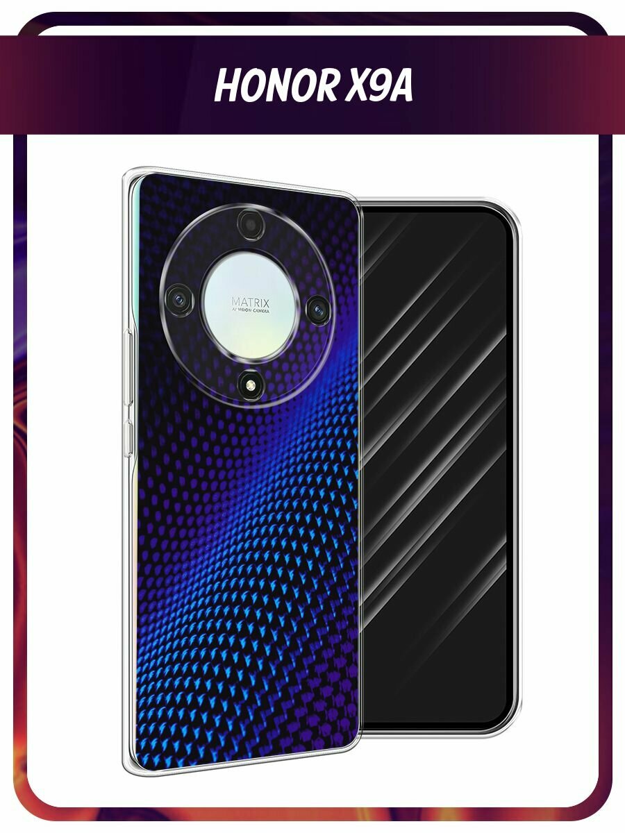 Силиконовый чехол на Honor X9A / Хонор X9A с принтом "Синий карбон"