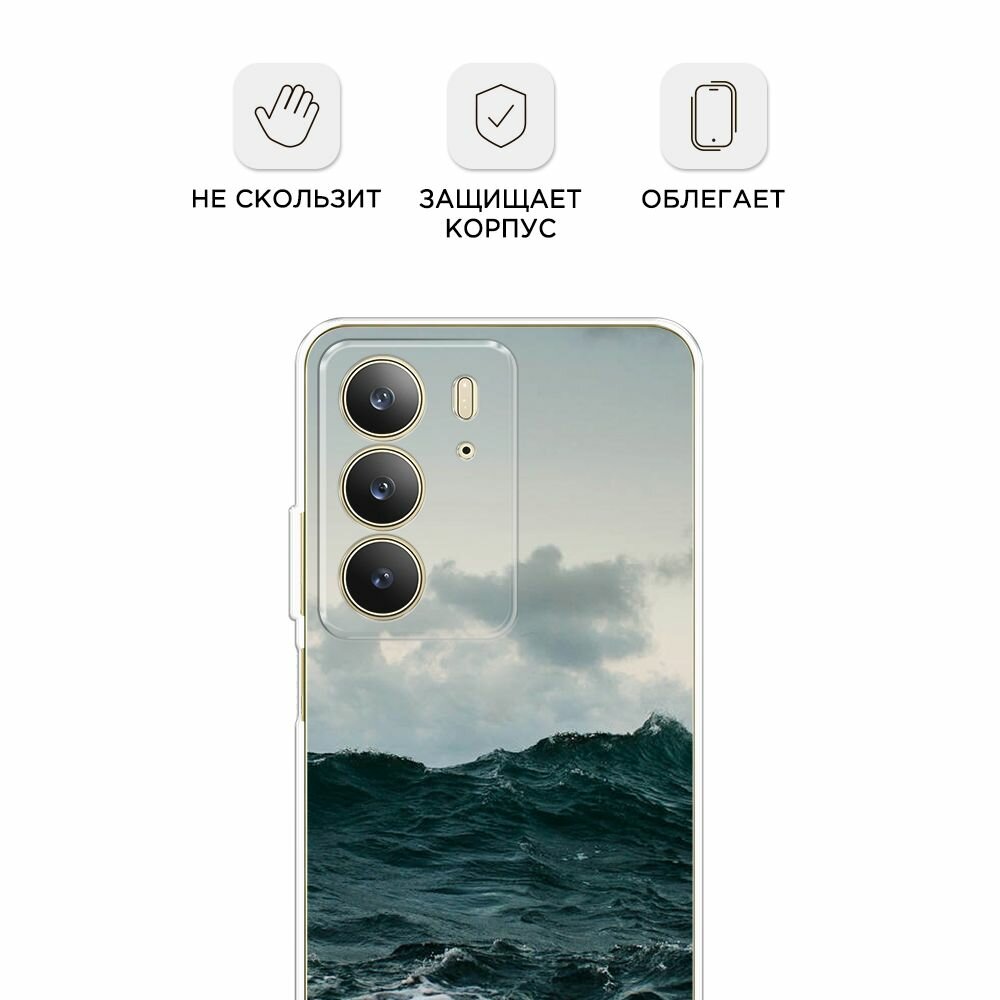 Силиконовый чехол на Realme C75 4G / Реалми C75 4G с принтом "Волны 11" — фото 1