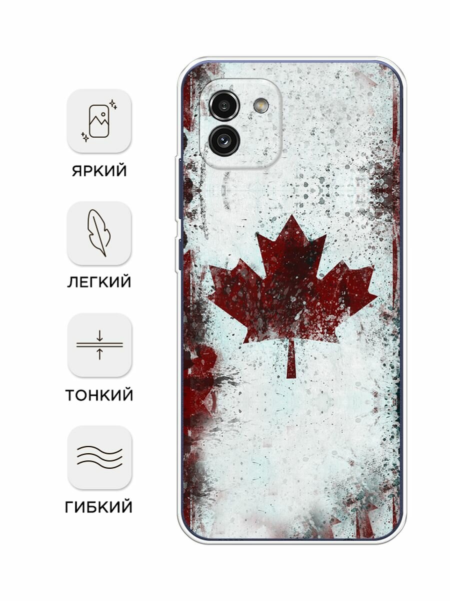 Чехол на Samsung Galaxy A03 / Самсунг Галакси А03 с принтом "Канада" — фото 1