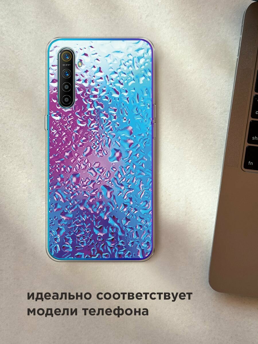 Силиконовый чехол на Realme XT / Реалми XT с принтом "Капли на стекле" — фото 1