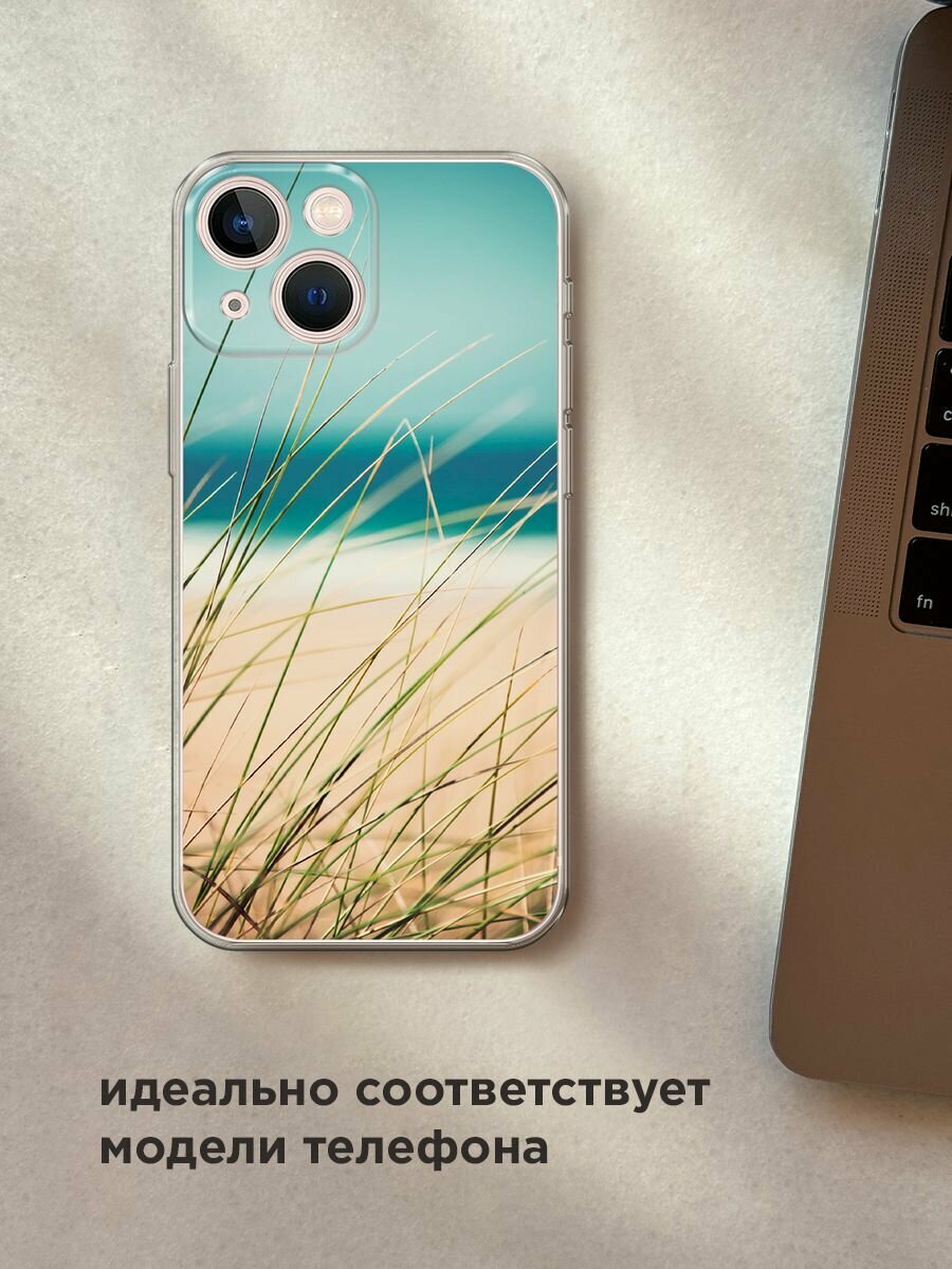 Чехол на Apple iPhone 13 mini / Айфон 13 мини с принтом "Морской пляж" — фото 1