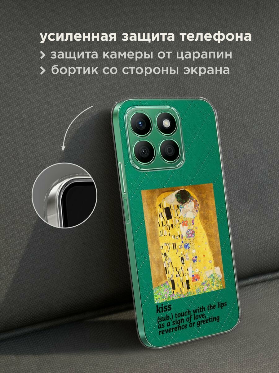 Чехол на Honor X8B / Хонор X8B с принтом "The kiss", прозрачный — фото 1