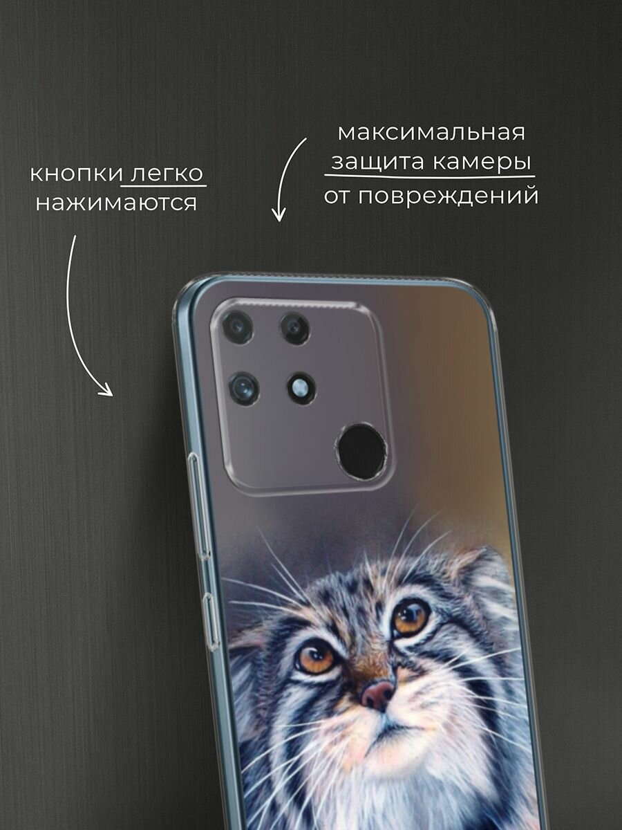 Чехол на Realme Narzo 50A / Реалми Нарзо 50A с принтом "Кот манул 2" — фото 1