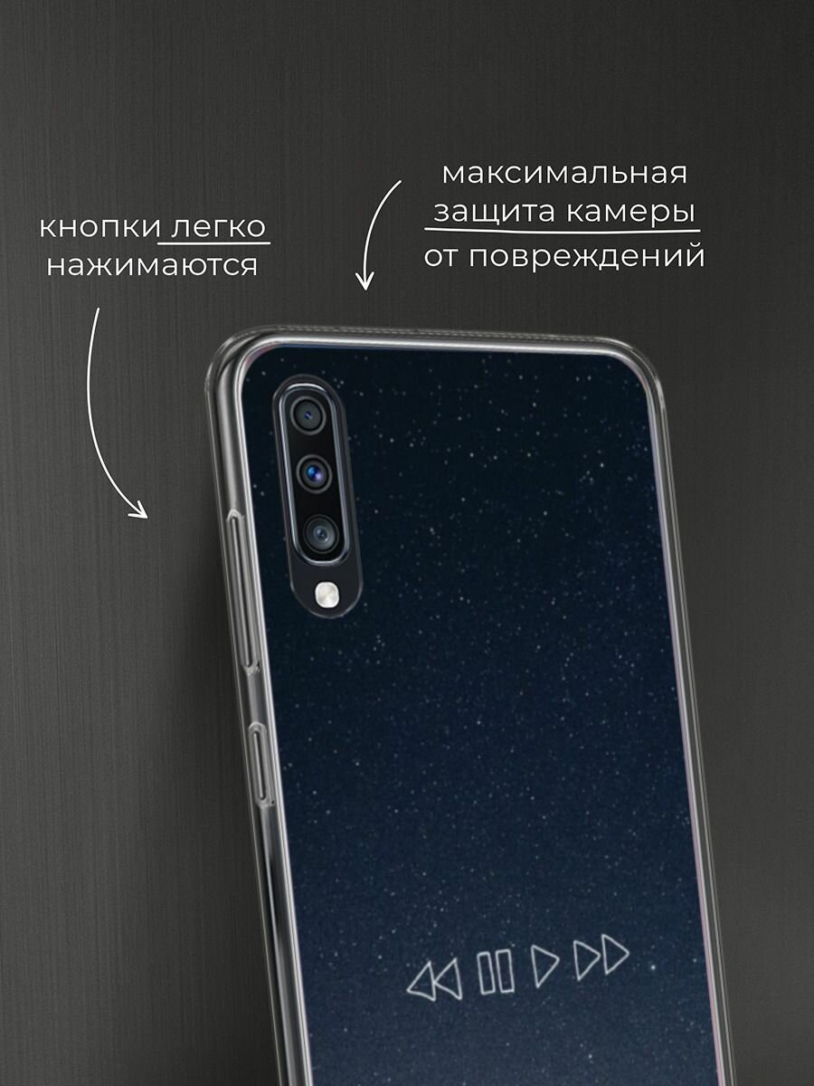 Чехол на Samsung Galaxy A70 / Самсунг Галакси А70 с принтом "Космическая музыка" — фото 1