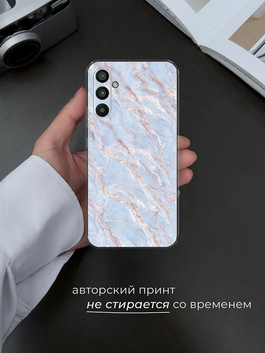 Чехол на Samsung Galaxy A34 / Самсунг A34 с принтом "Сиреневый мрамор" — фото 1
