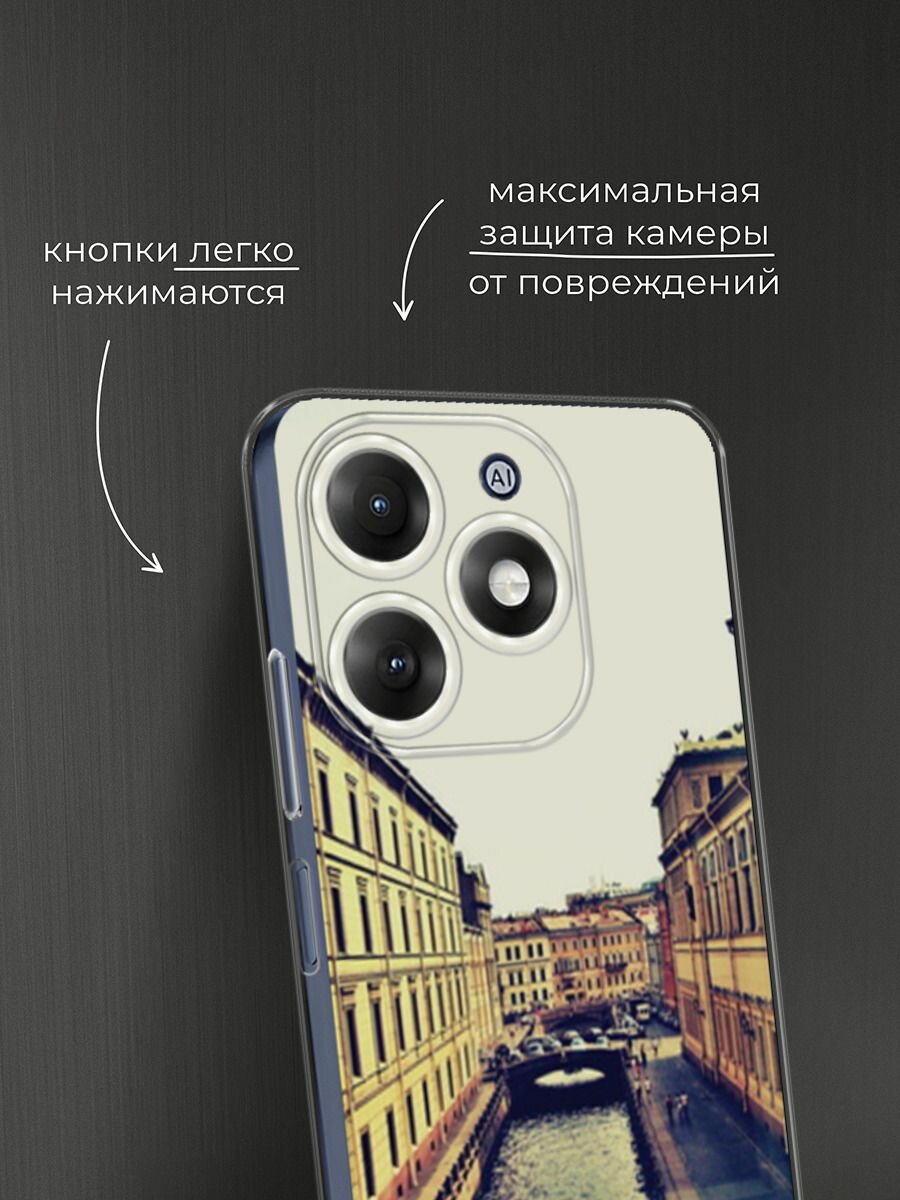 Силиконовый чехол на Itel A70 / Ител А70 с принтом "Санкт-Петербург" — фото 1