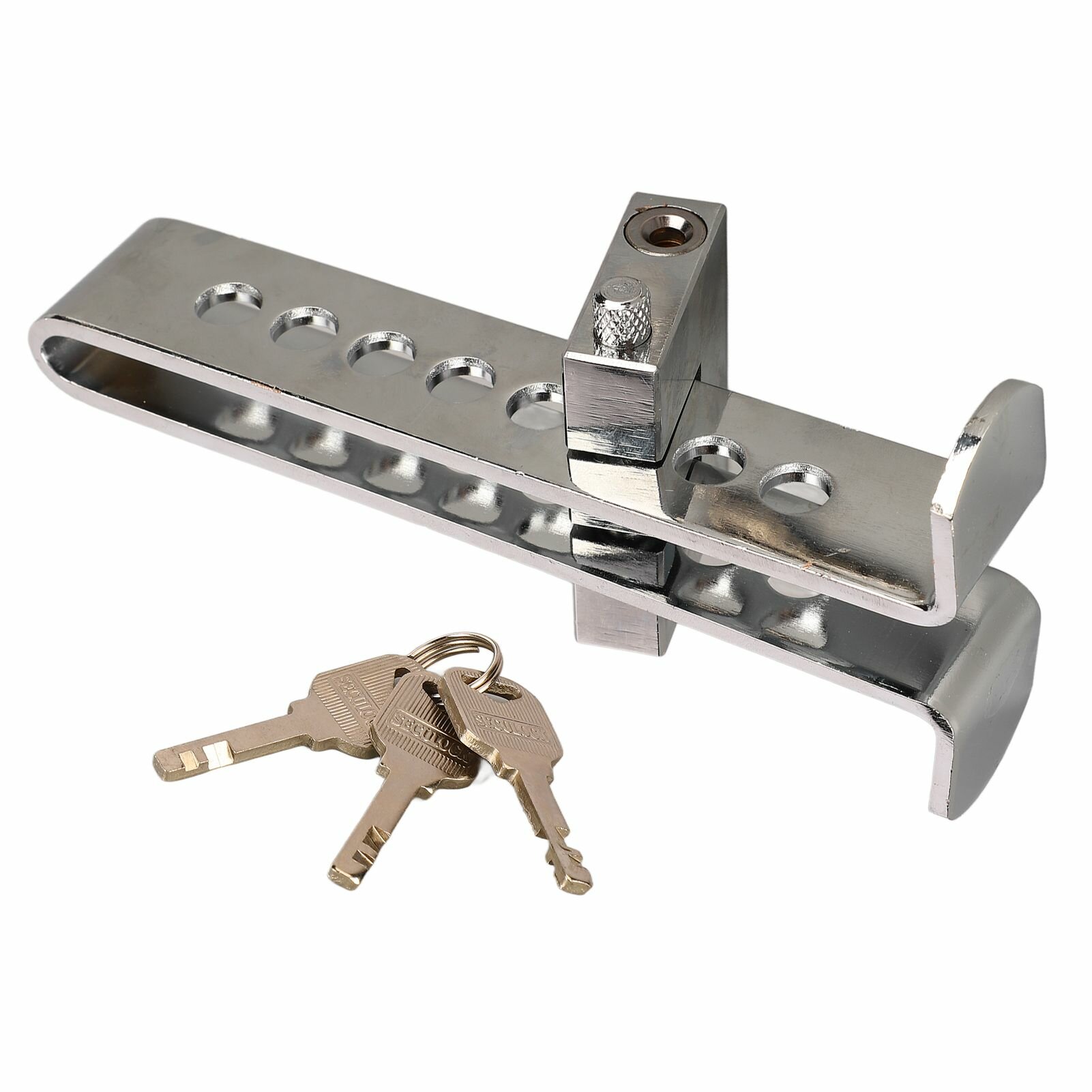 Замок противоугонный утолщенный с 8 отверстиями для педалей тормоза и сцепления