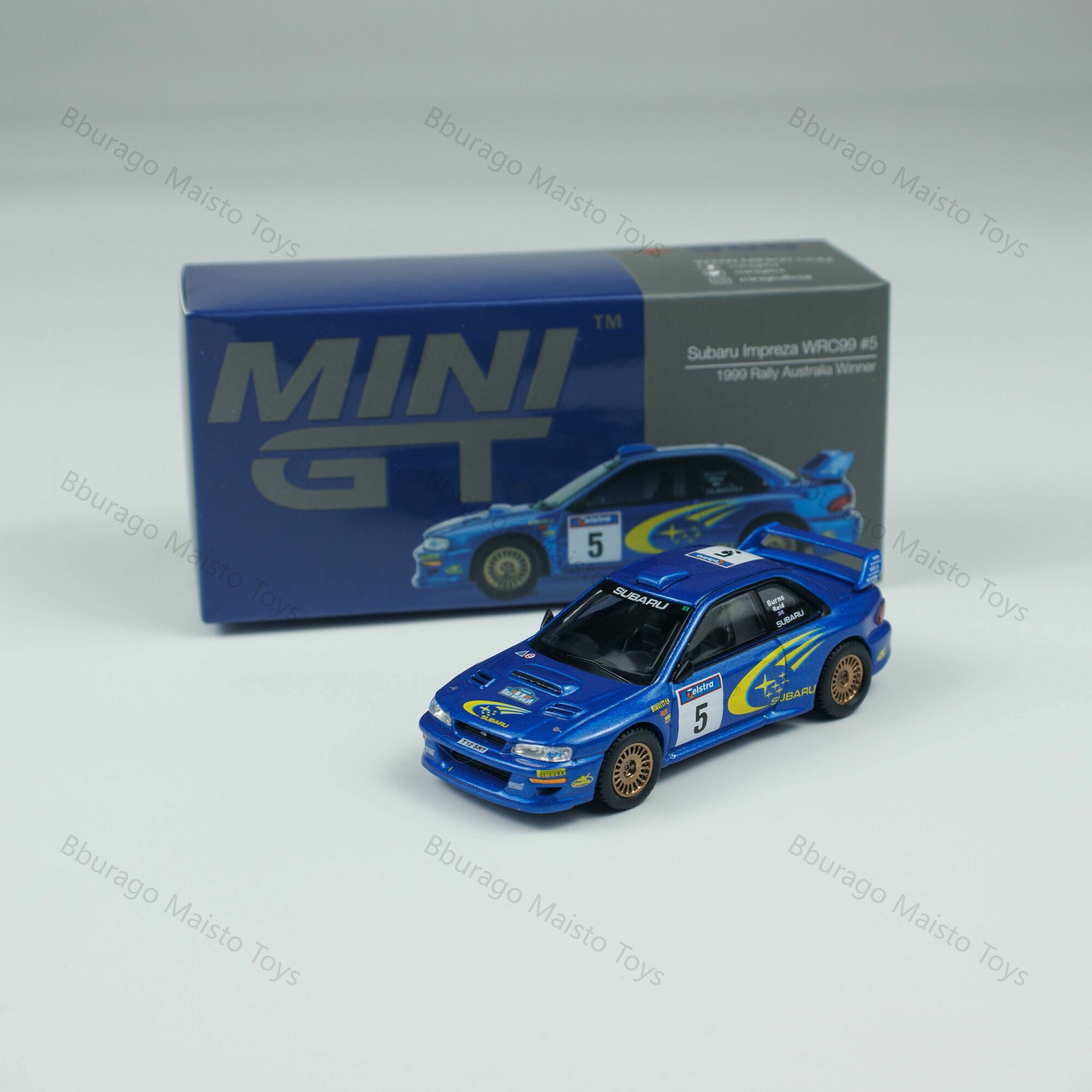 MINIGT 1:64 Subaru Impreza WRC99 1999 Rally Australia Winner #5 отлитая под давлением модель гоночного автомобиля Игрушки