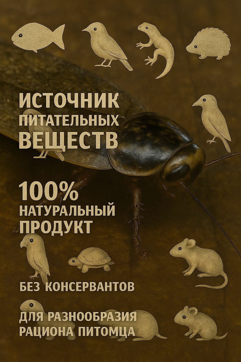 Таракан мраморный сушёный измельченный 100г.