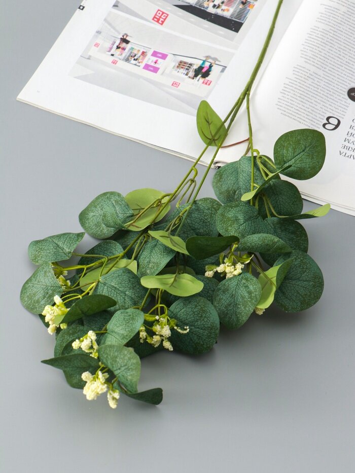 Цветы искусственные "Эвкалипт популус цветущий" 65 см, белый 10902916