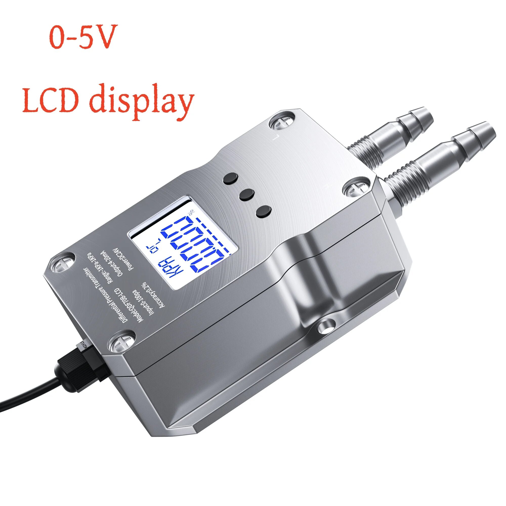 Датчик перепада давления Wind 4-20mA 0-10V RS485 0-2Kpa, 0-5V LCD