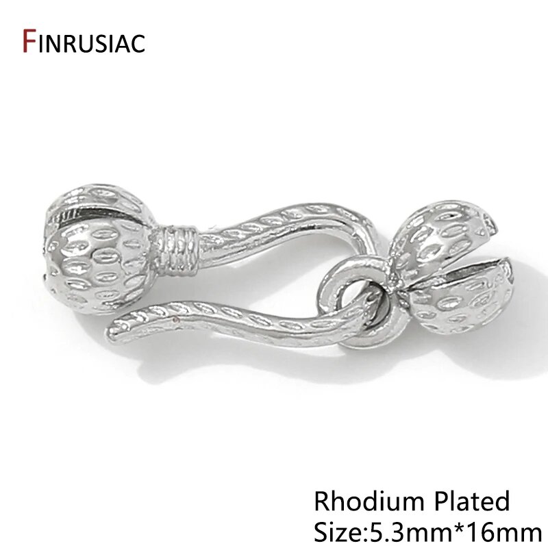 Застежка-крючок FINRUSIAC, Rhodium Plated, 5.3*16mm