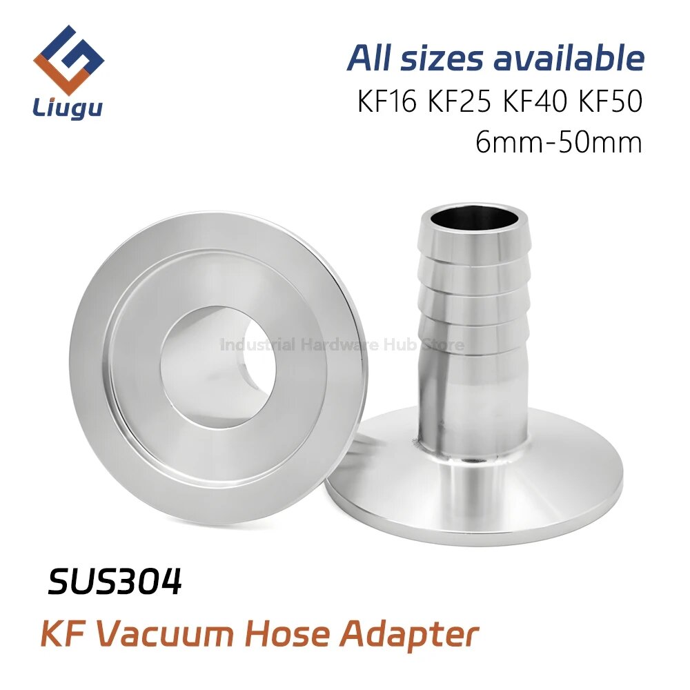 Переходник KF для вакуумного шланга из нержавеющей стали 304 20mm, KF16