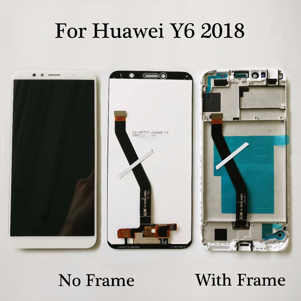 5,7-дюймовый ЖК-дисплей для Huawei Y6 2018 ATU-LX1 ATU-L21 ATU-LX3, дигитайзер сенсорного экрана в сборе с рамкой для Y6 Prime 2018 White With Frame
