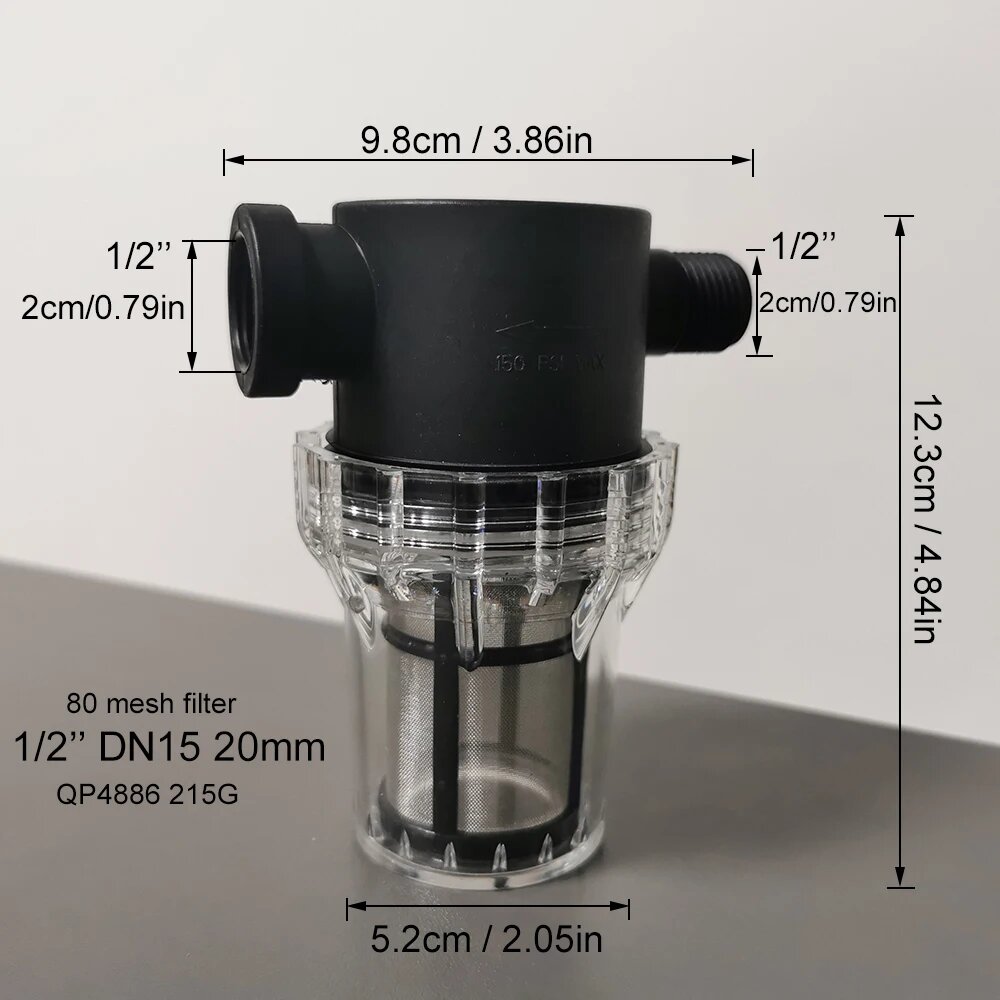 Пластиковый фильтр для полива 1/2", 3/4", 1" DN15 QP4886