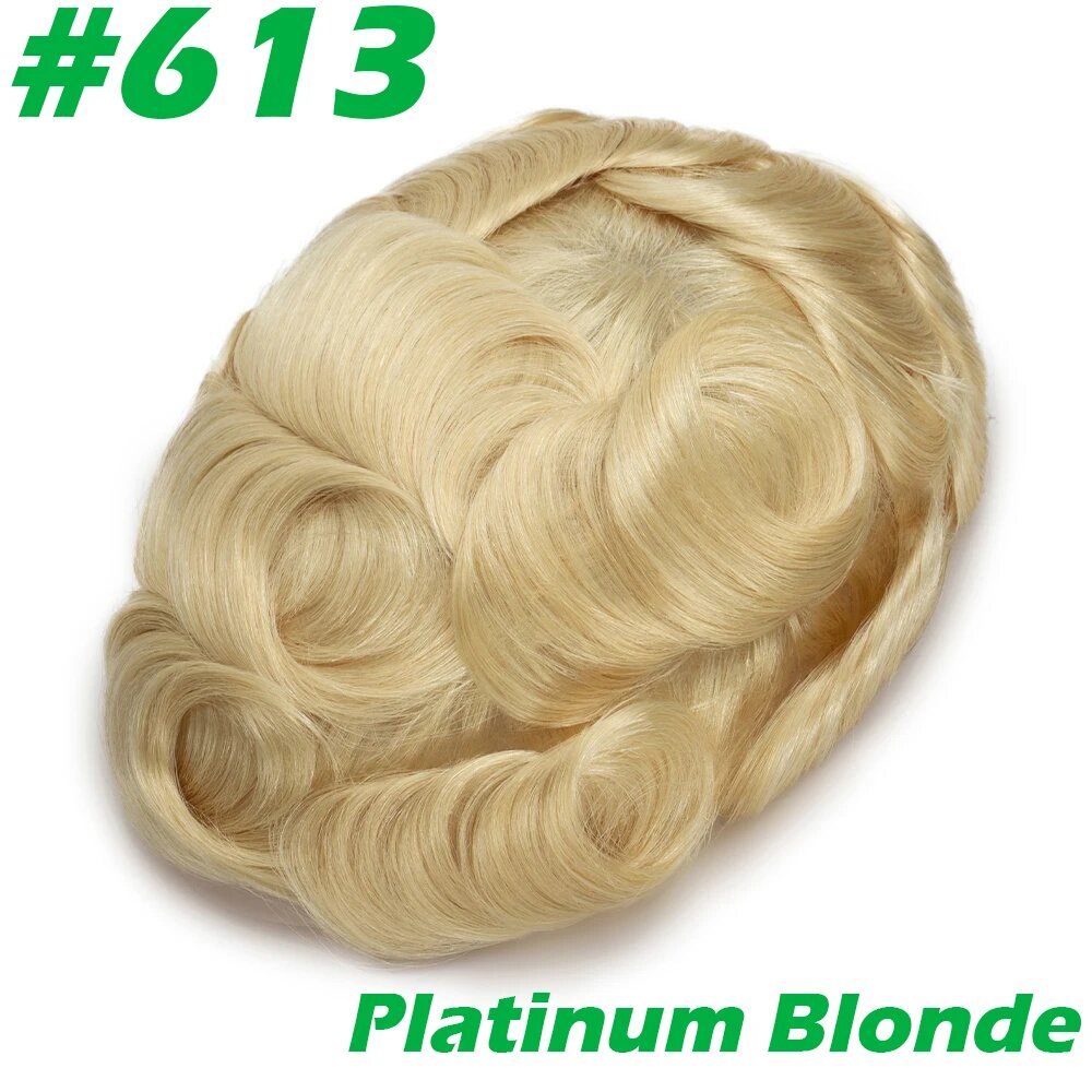 Мужской парик из индийских волос 6 дюймов 613, 7х9, 120%, Straight