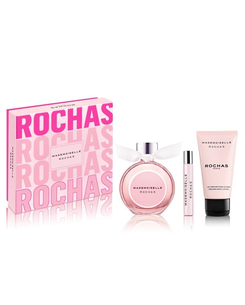 Парфюмерный набор женский MADEMOISELLE ROCHAS Парфюмерная вода 50мл+мини спрей 7,5 мл+лосьон для тела 50 мл