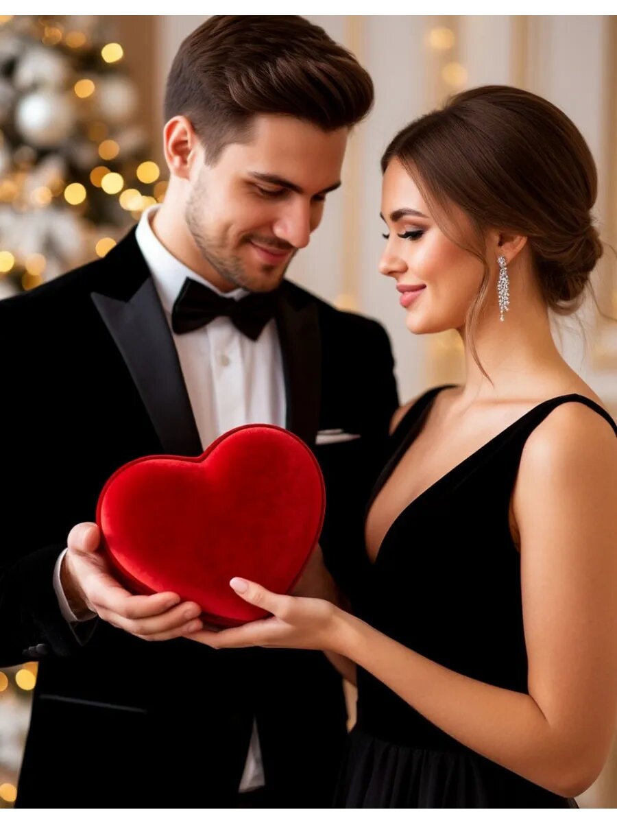 Подарочная коробка футляр большое Сердце