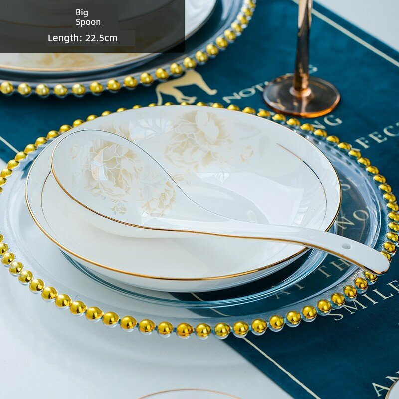 Набор посуды из Цзиндэчжэня: миска для риса, тарелка, суповая миска, новая китайская простая миска для лапши, набор