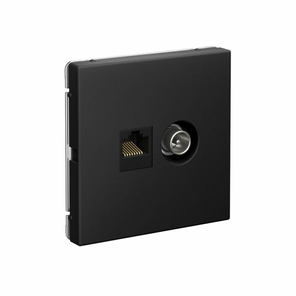 РозеткадвойнаяТВ+компьютернаяRJ45, кат.5Е карбон ArtGallery