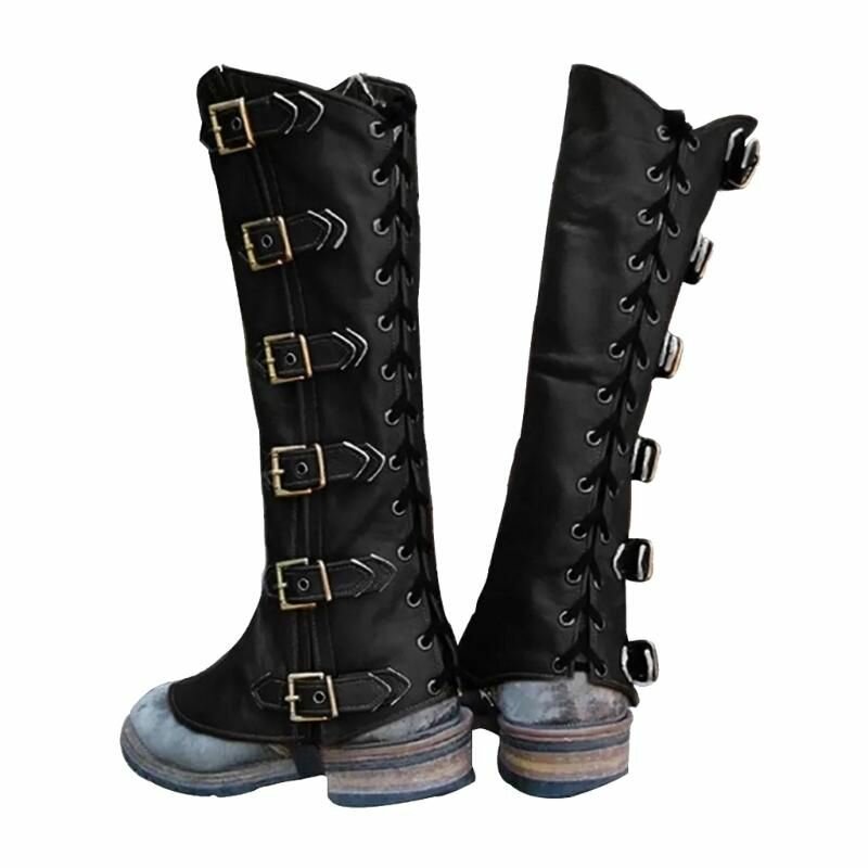 Кожаные поножи для рыцарского костюма, Черный