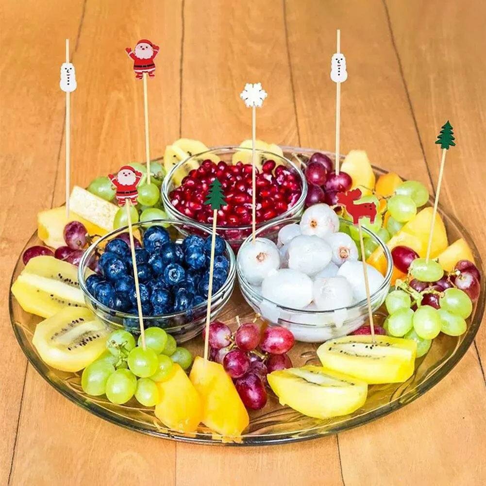 Рождественских фруктовых бамбуковых палочек