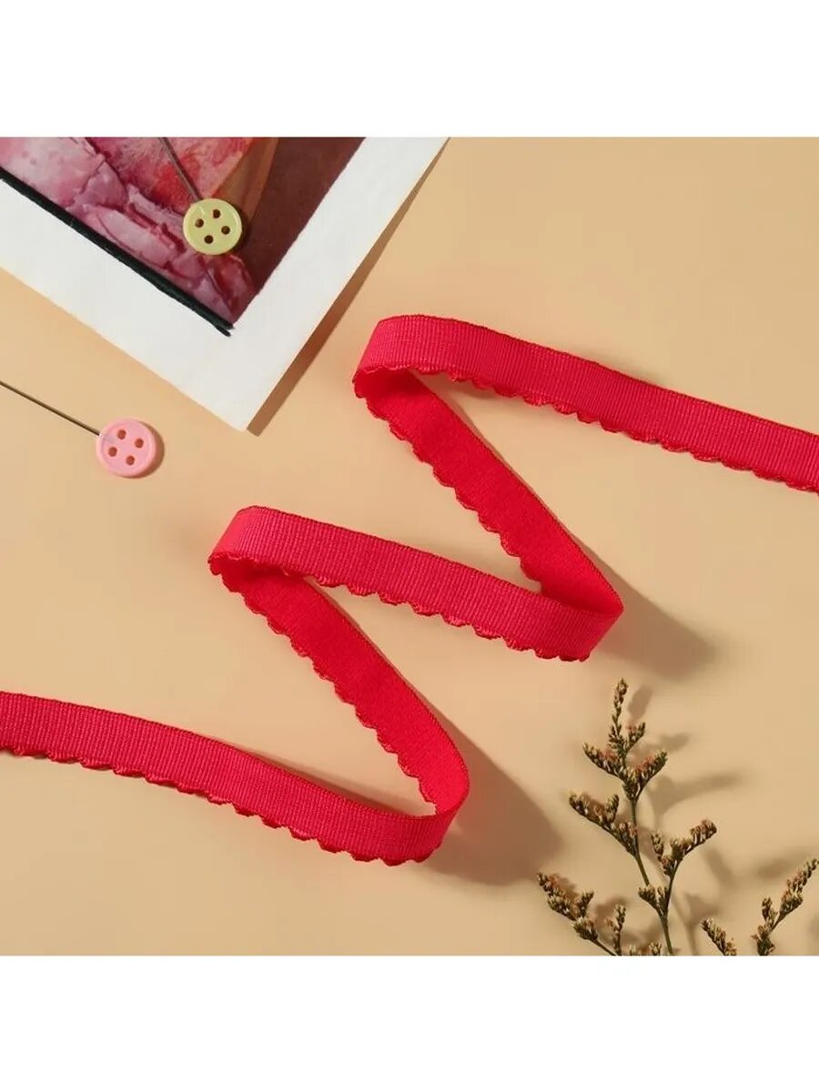 Резинка становая, с ажурным краем, 10 мм, 10 ± 0,5 м, цвет к