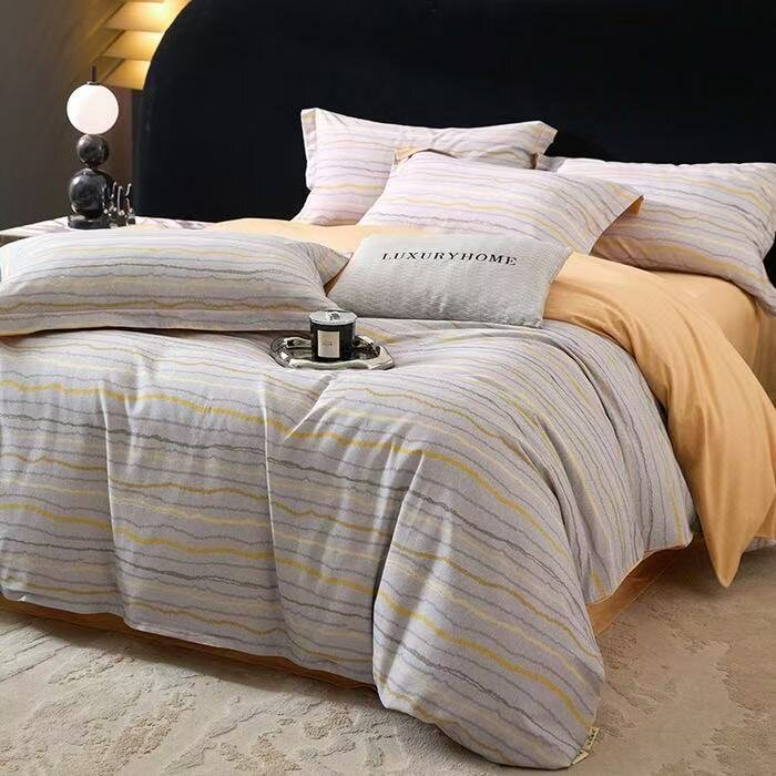 Apollo Bedding Комплект постельного белья, Сатин люкс, Двуспальный с простыней Евро, наволочки 50x70