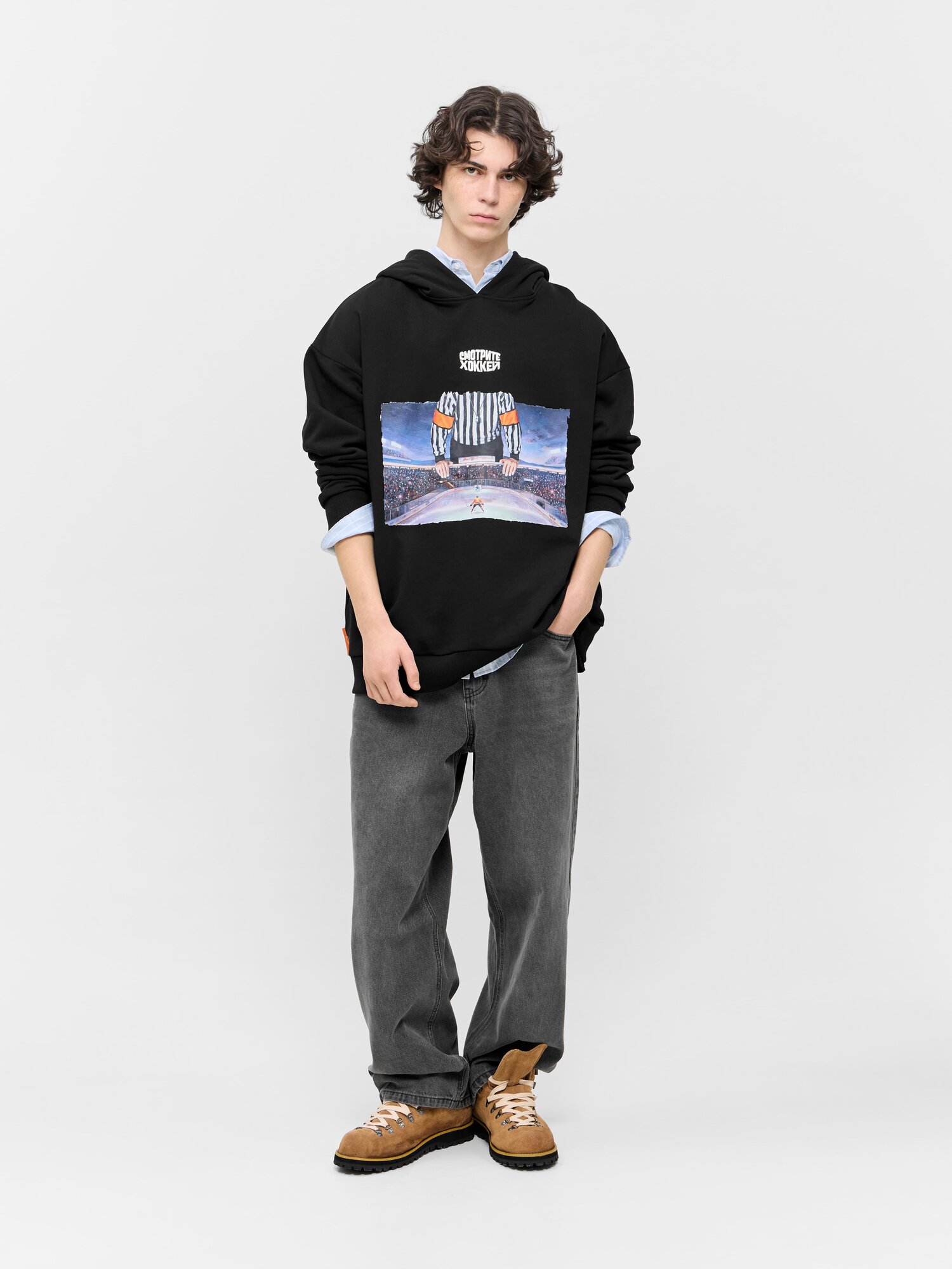 Черная худи Кинопоиск х Ничего Обычного "Буллит", хлопок/полиэстер