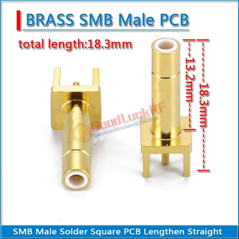 Комплект разъемов SMB 90 градусов латунные позолоченные 50 Ом 1 Pcs, SMB-JE lengther