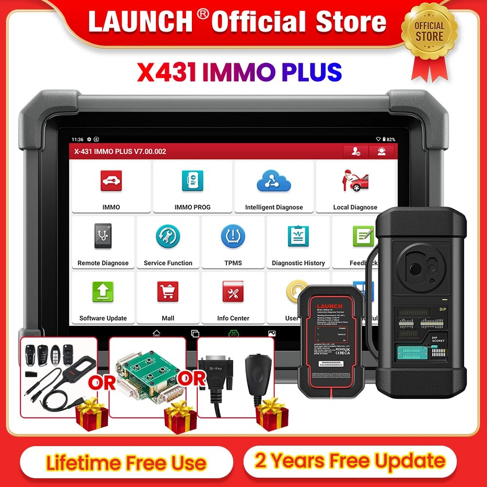 Диагностические инструменты LAUNCH X431 IMMO Plus, диагностический инструмент, диагностический программатор для ключей, Антивор, совместимый программируемый автомобильный OBD-сканер EU RU UK Version