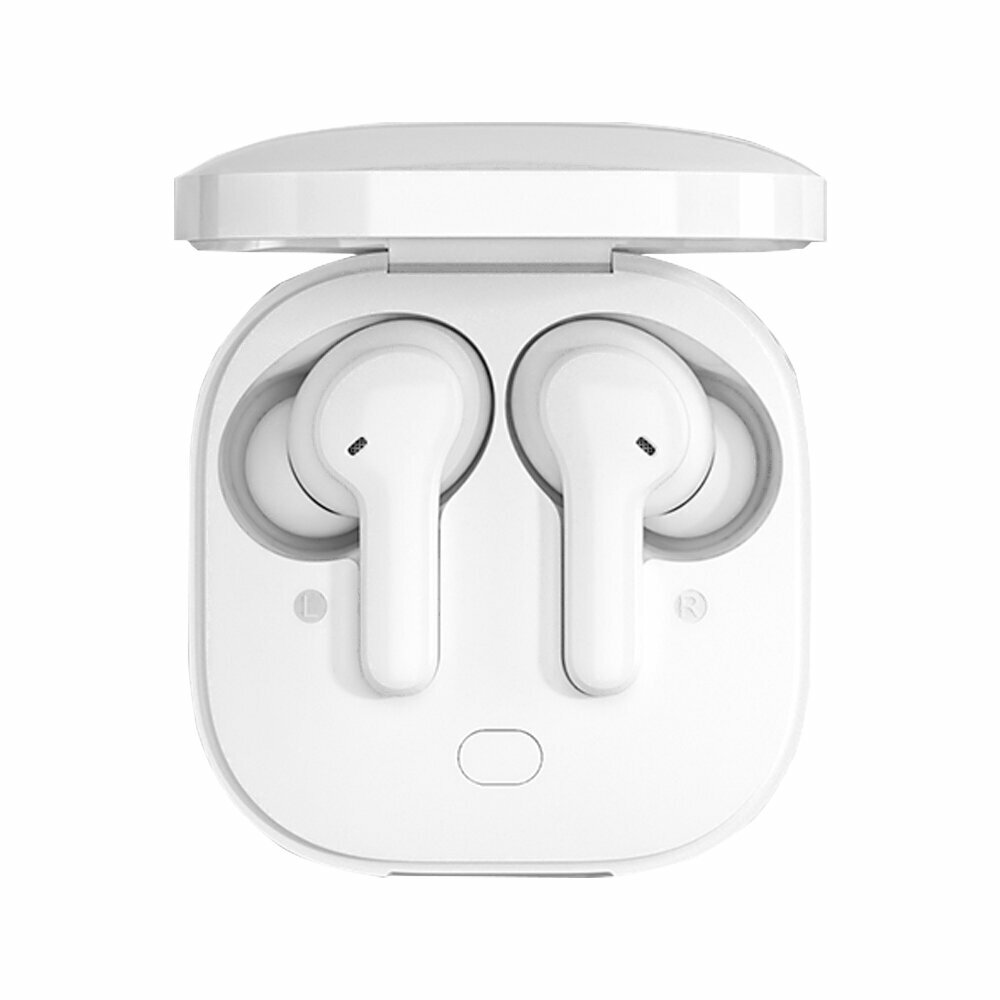 QCY T13 Наушники BT5.1 Беспроводные с 4 Микрофонами шумоподавлением/Быстрым подключением через всплывающее окно/Двойными хостами/Тач-контролем для Игры/Спорта/Музыки Совместимы с iOS Android Белый 380mAh Type-C