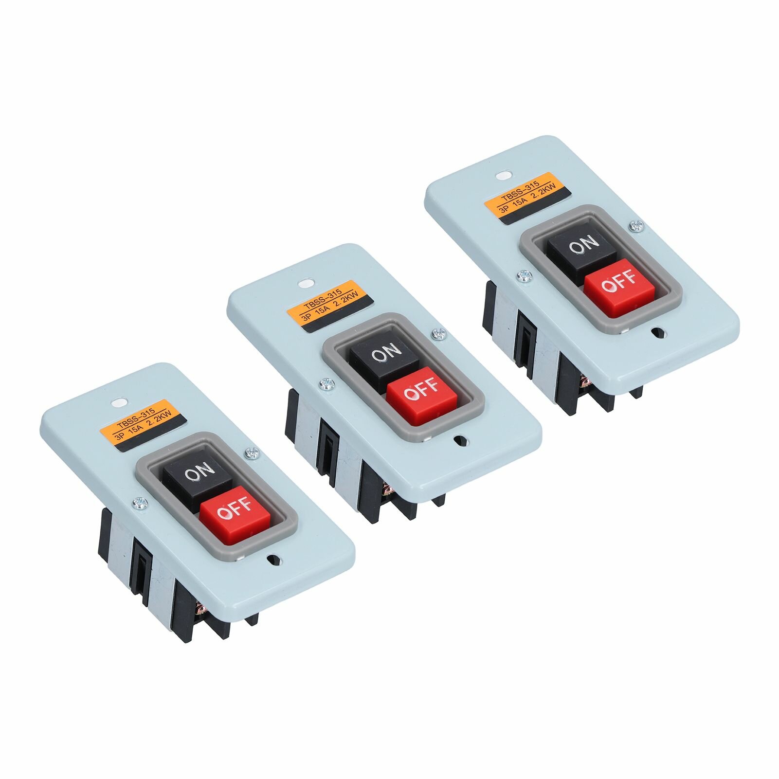 10 шт. 3-фазный переключатель двигателя, латунный проводящий заглубленный тип, уплотнительная кнопка из листового металла для распределительных коробок