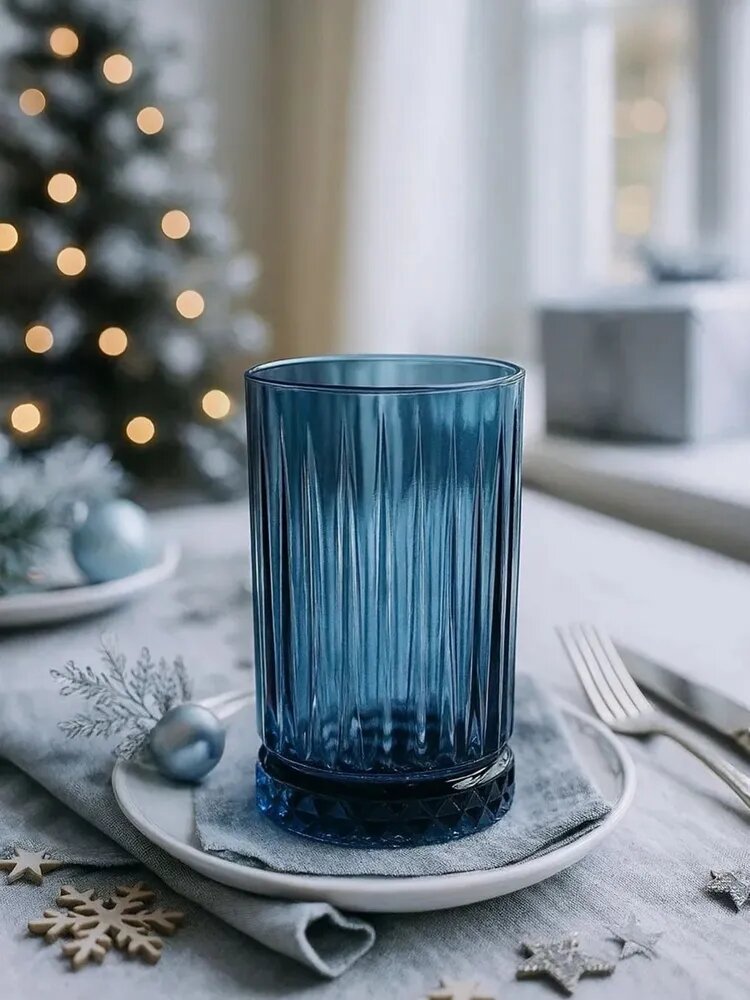 Набор стаканов высоких синих Pasabahce "Энжой" 2шт, 450 мл. Ударопрочное стекло. "Enjoy" Турция