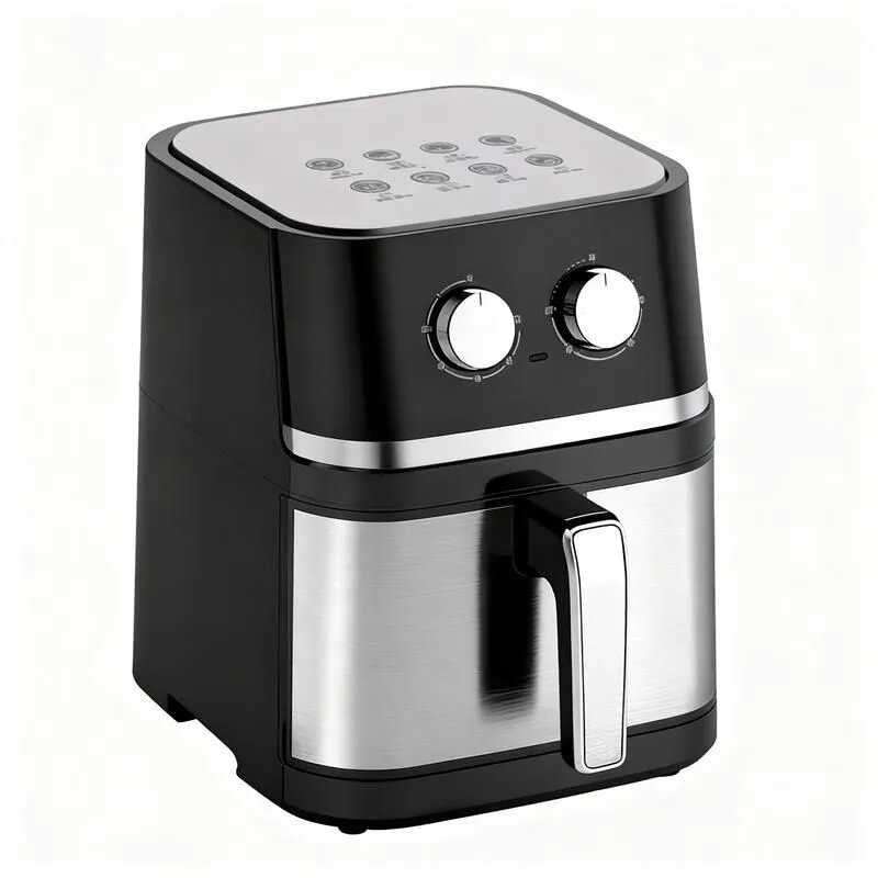 Фритюрница электрическая из нержавеющей стали чаша 2,5 литра, бездымный картофель фри, горячая кастрюля для жарки курицы, управление температурой, мини-жарочная печь