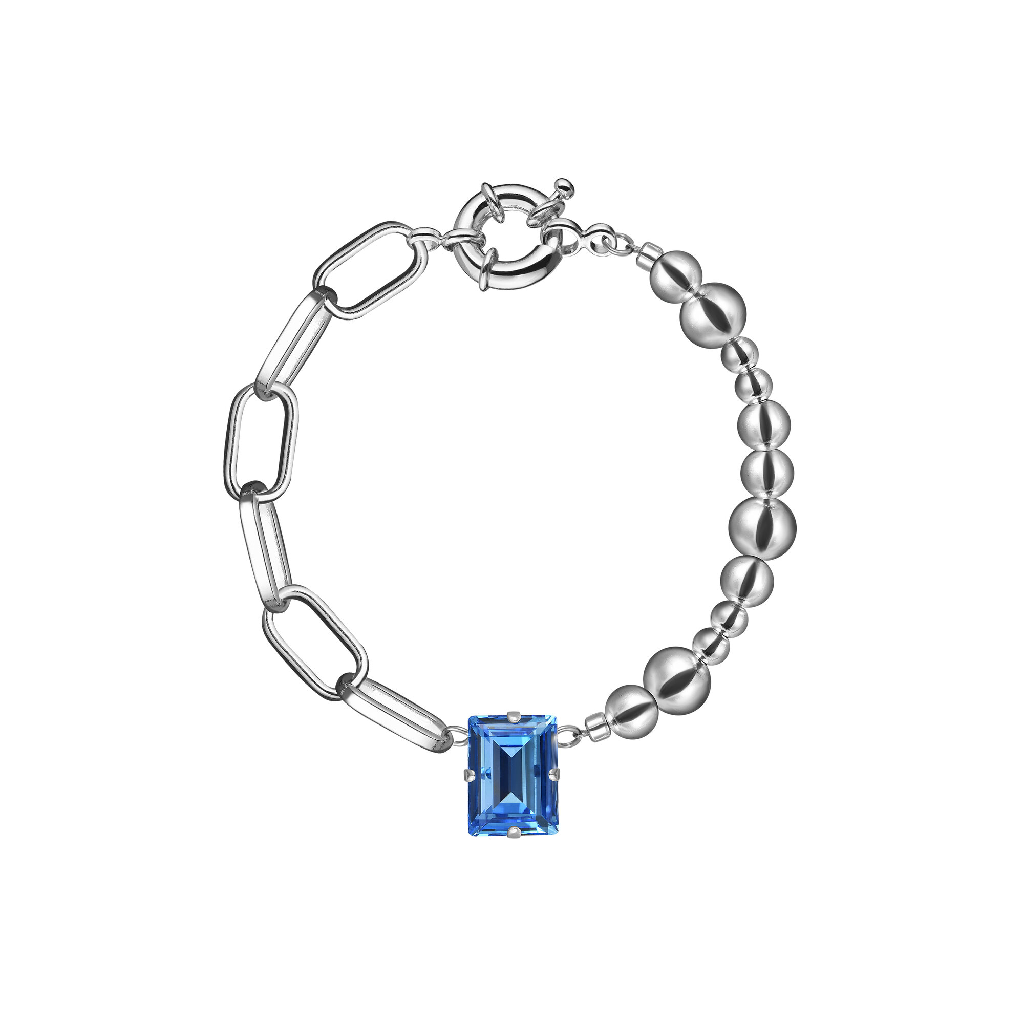 Браслет, гематит, кристаллы Swarovski, пирит