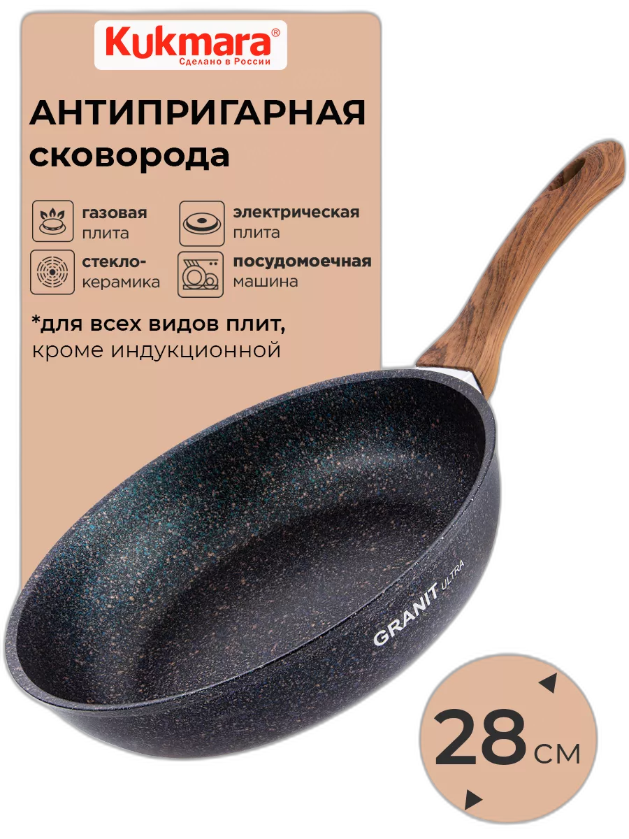Сковорода антипригарная глубокая 28 см