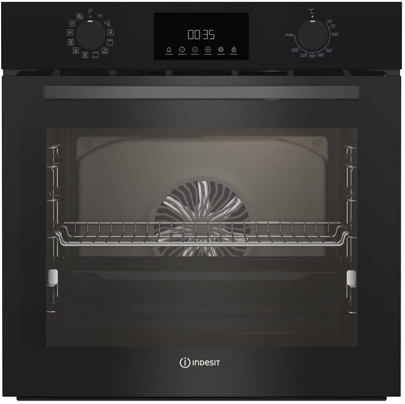 Электрический духовой шкаф Indesit IBFTE 3841 BL, 72 л, 12 режимов, черный