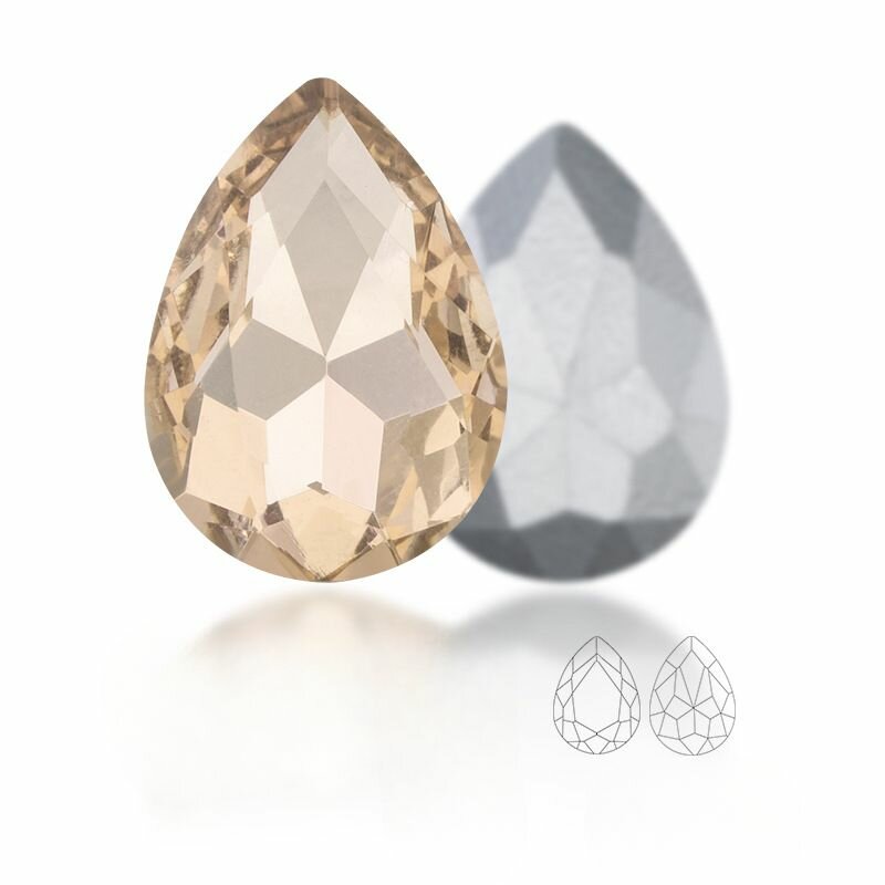 Хрустальные стразы капля для декора, гранёные стеклянные кристаллы на фольге, набор страз разных размеров для скрапбукинга, флористики, украшений аксессуаров и свадебной атрибутики