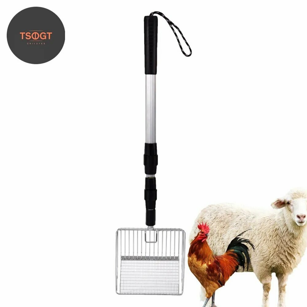 Удобный скребок и вилы для уборки навоза подойдут для кур и кошек