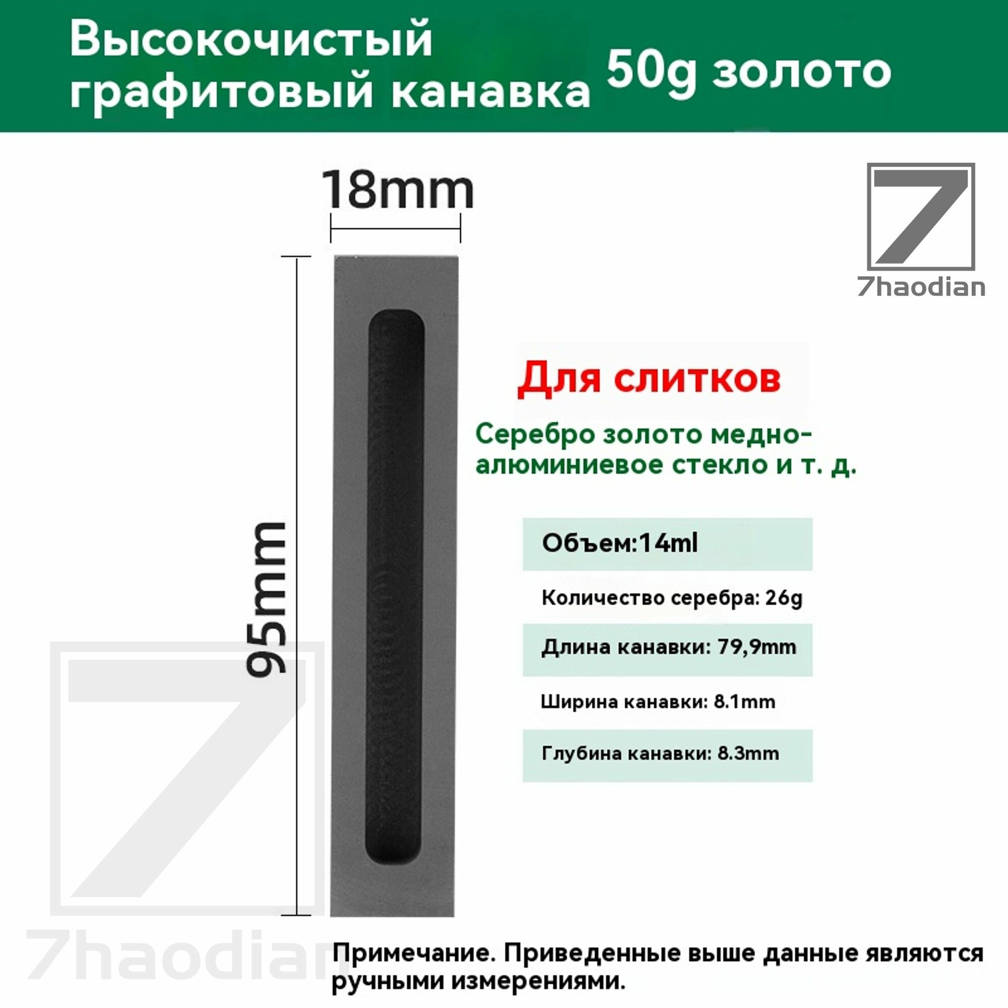Графитовая термостойкая форма для выплавки перевернутого золотого желоба, 1,95 мм, для плавки золота и серебра термостойкий тигель для ювелирного и лабораторного литья
