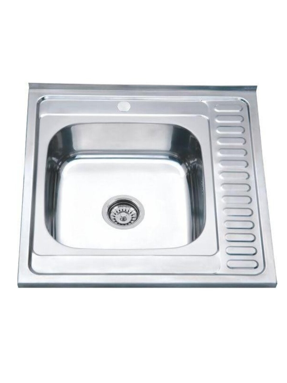 Мойка кухонная накладная РМС MG6-6060L из нержавеющей стали, левая, с сифоном, 60х60 см, 0.6 мм