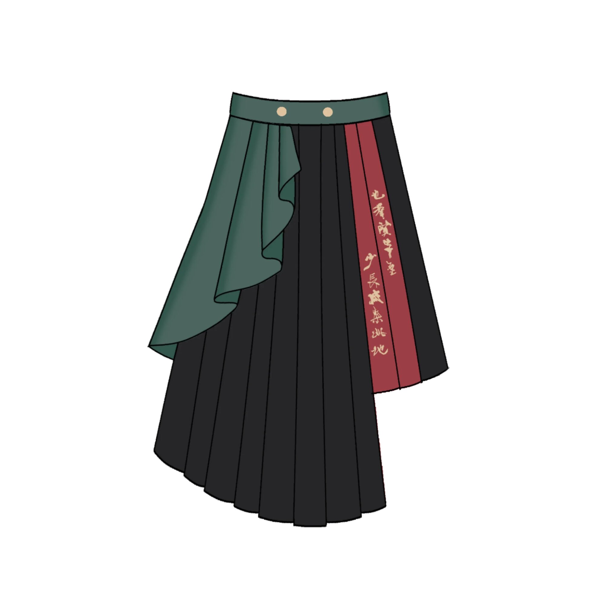 Женский косплей костюм студентки в японском стиле Темно-зеленый, М, Skirt